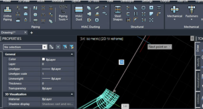 Draw a 3D 45 degree elbow and pipe - CADavenue